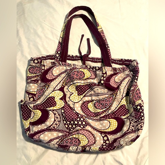 thirty-one | Bags | Thirty One Retro Metro Tote Bag In Purple And White ...